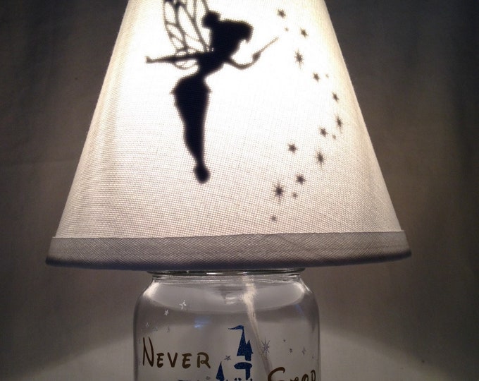 Mason Jar Small Lamp, Nightlight - Tinkerbell or Mickey Mouse ...