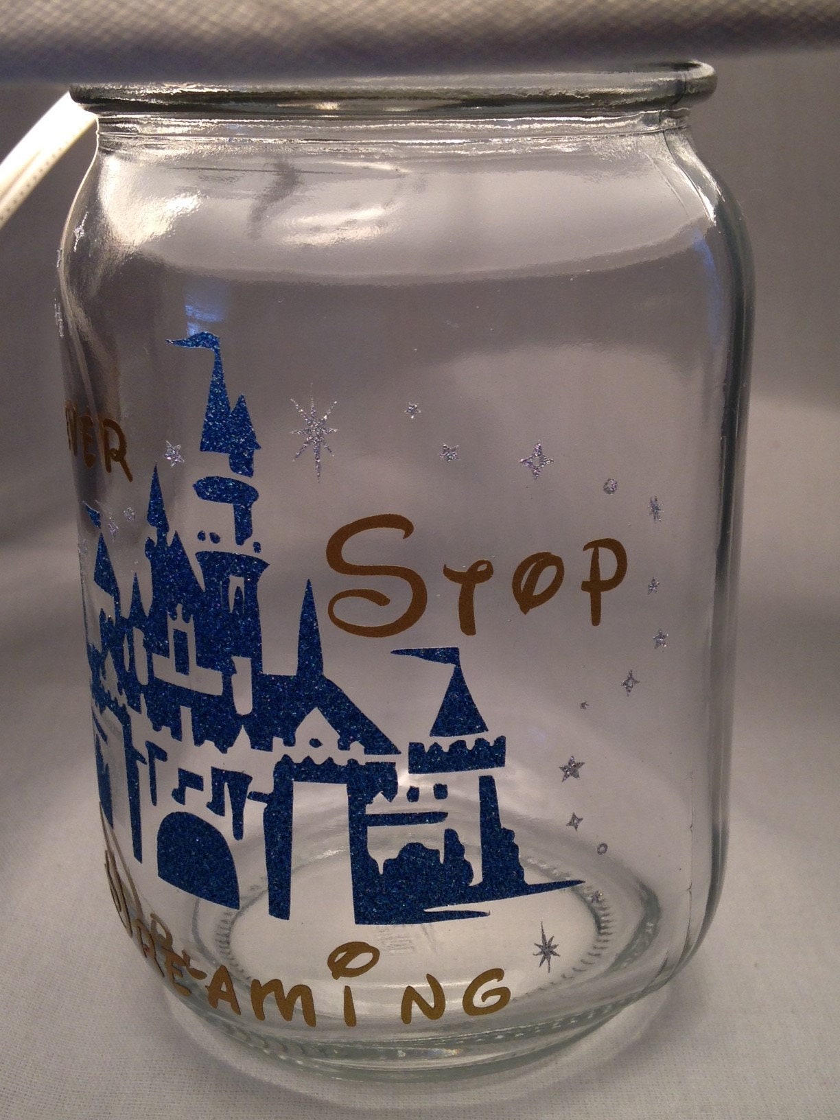 Mason Jar Small Lamp Nightlight Tinkerbell or Mickey Mouse - Etsy