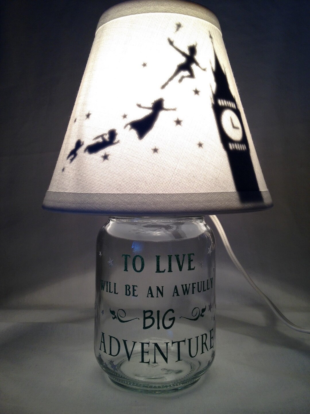 Mason Jar Small Lamp, Nightlight - Peter Pan Influenced - Etsy