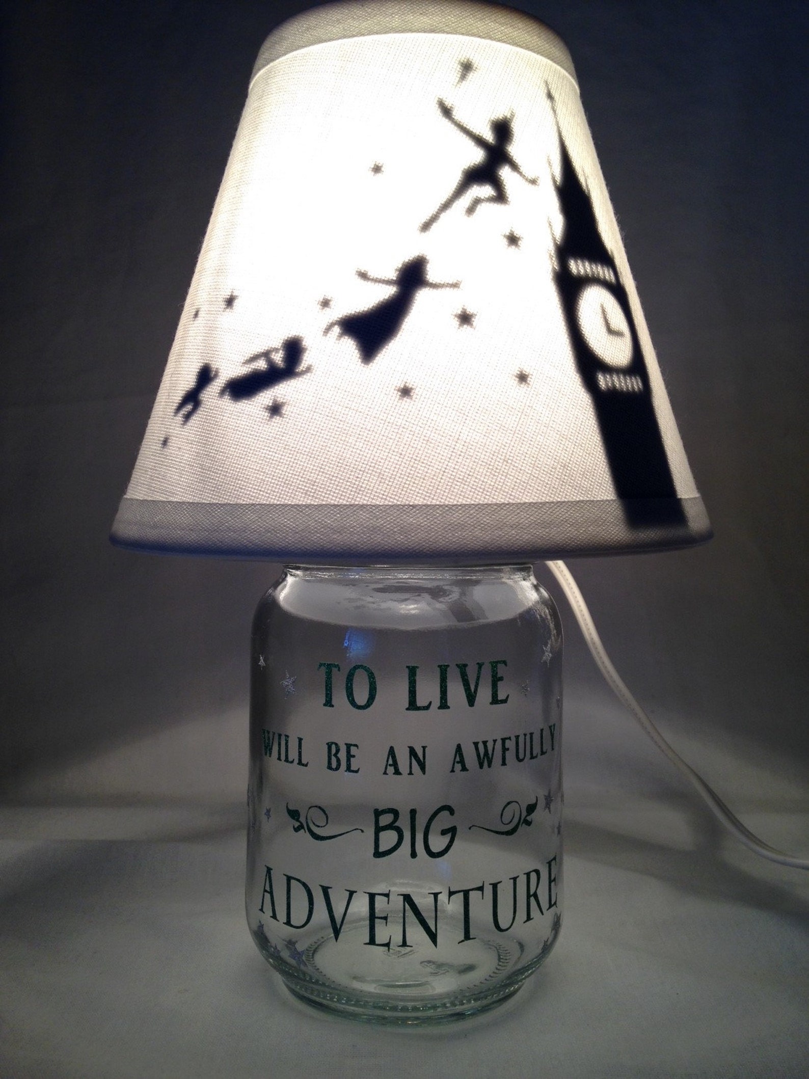 Mason Jar Small Lamp Nightlight Peter Pan Influenced - Etsy
