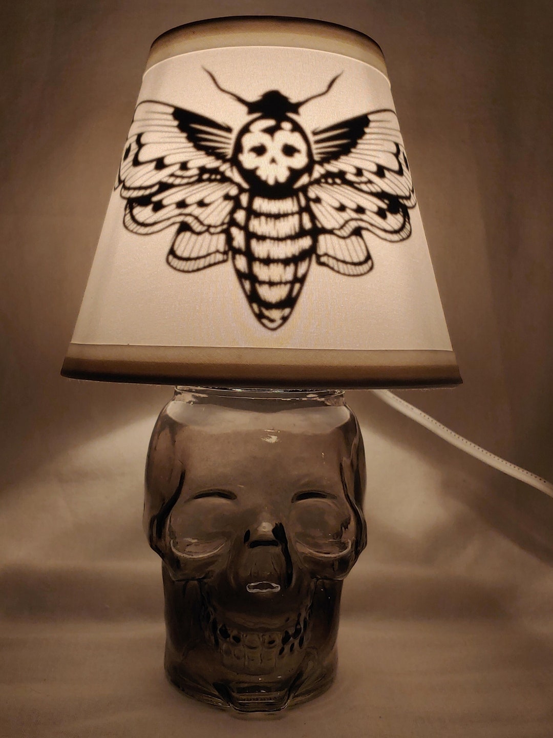Skull Mason Jar Small Lamp, Death Moth - Etsy