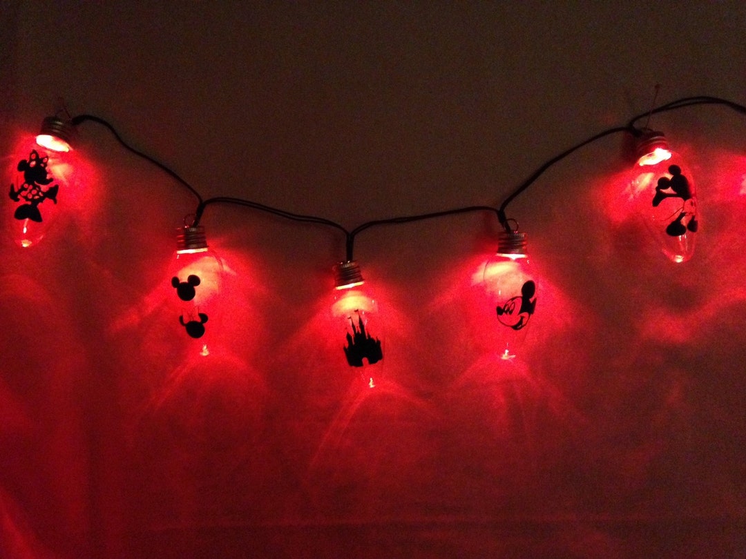 String of LED Lights - Mickey and Minnie Mouse Influenced - Etsy