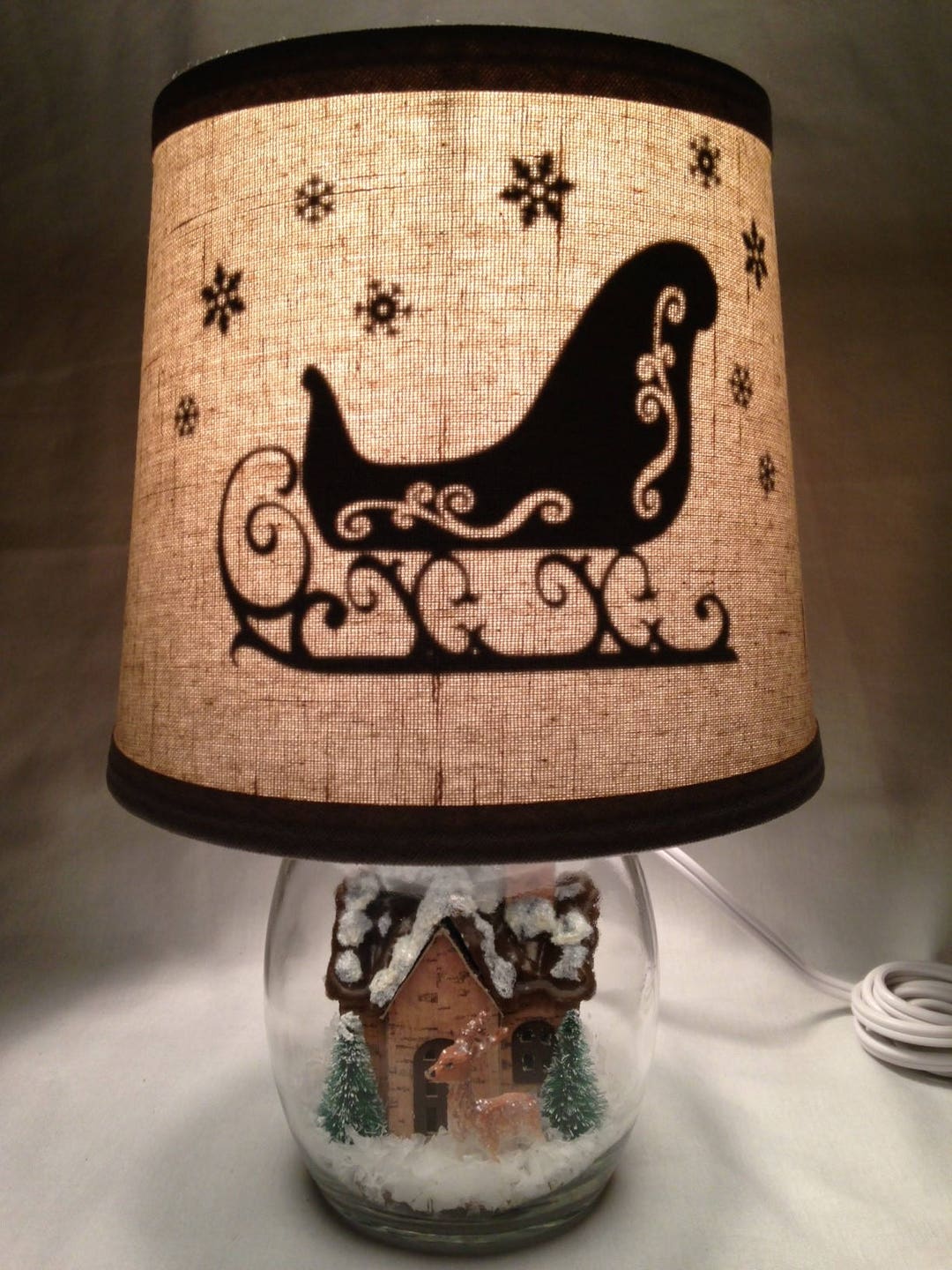 Snow Globe Style Lamp - Christmas, Winter Themed - Etsy