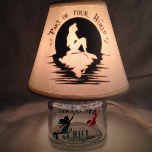 Mini Mason Jar Night Light Little Mermaid Ariel Influenced - Etsy