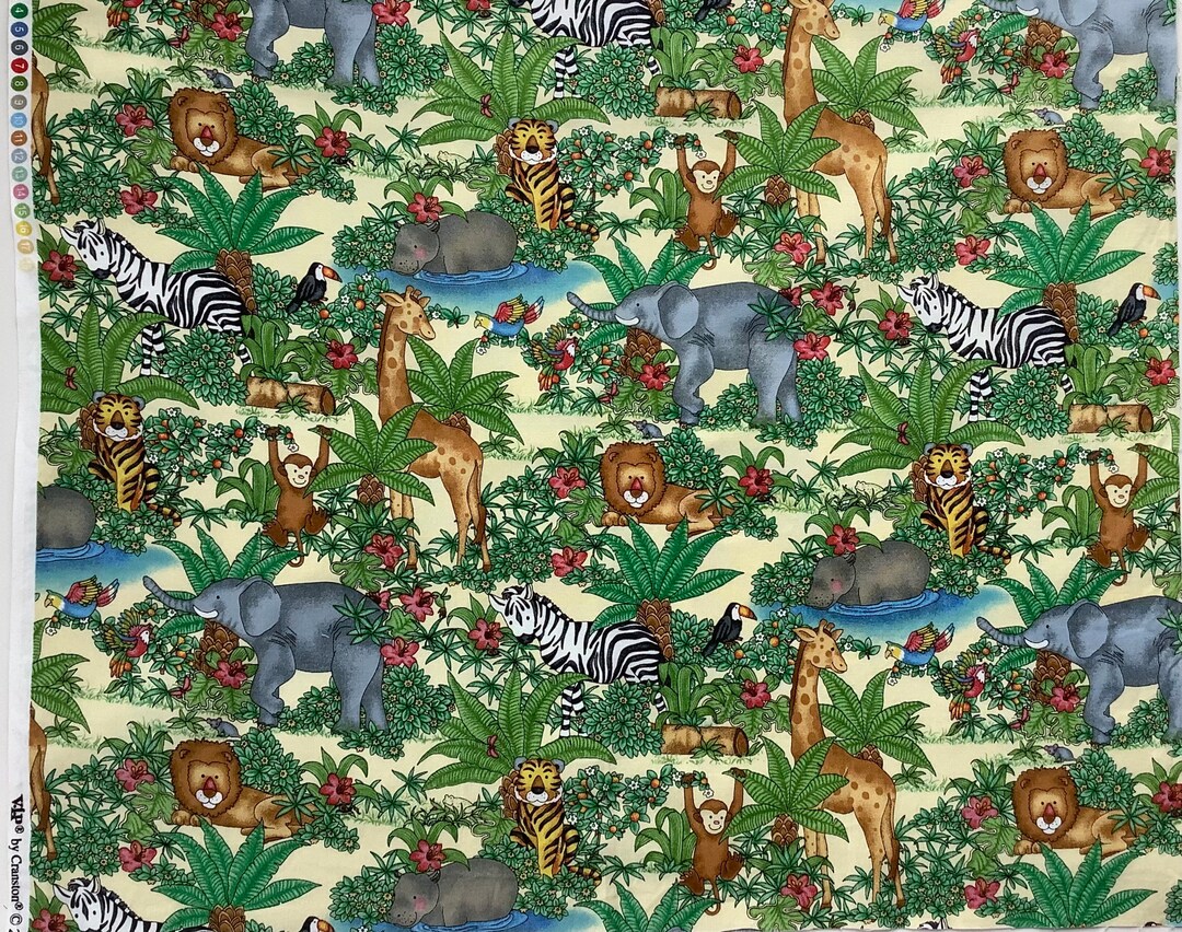 Cranston Zoo Fabric FQ Remnant - Etsy