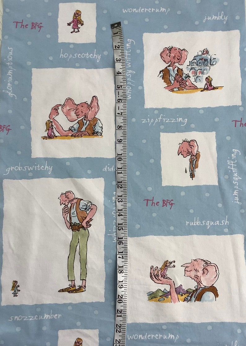 BFG the Big Friendly Giant Roald Dahl Large Fabric Panel - Etsy Ireland