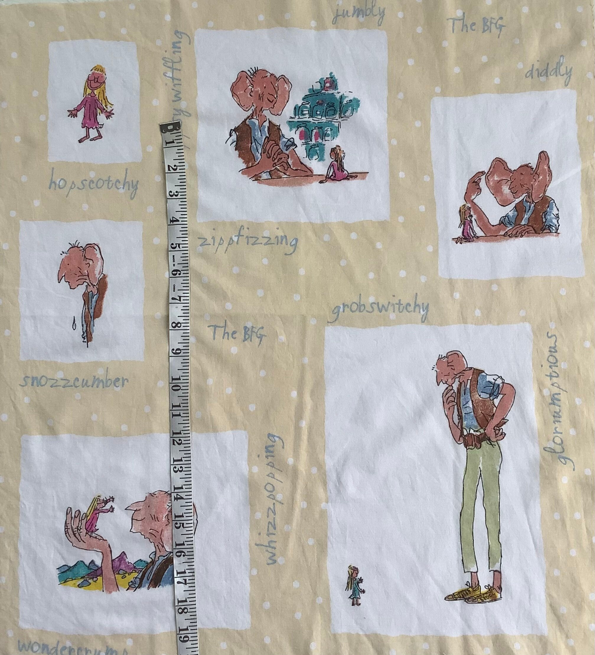 BFG the Big Friendly Giant Roald Dahl Large Fabric Panel - Etsy Ireland