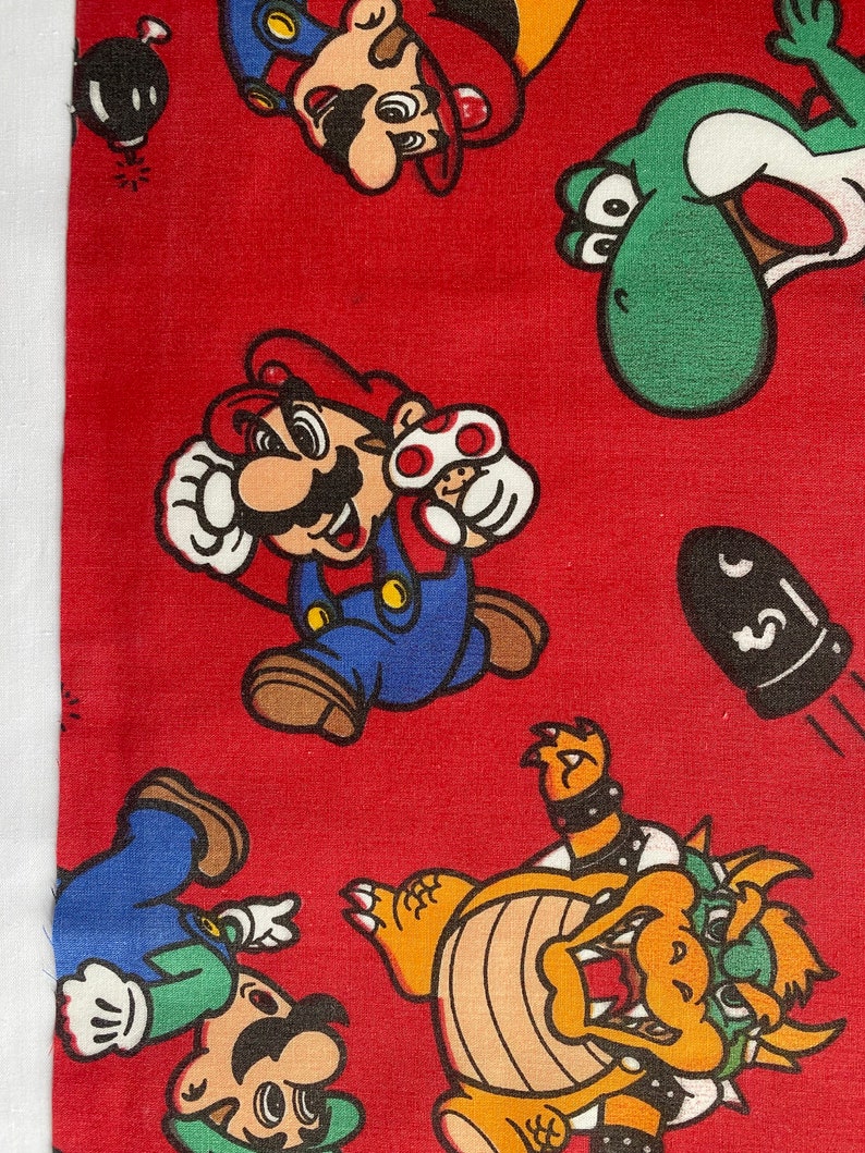 Super Mario Rare Vintage Fabric FQ Remnant - Etsy