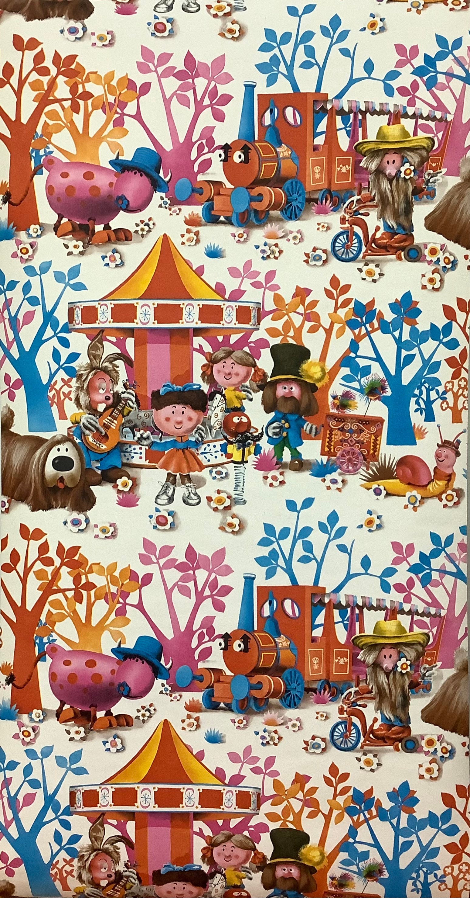 Magic Roundabout Vintage Wallpaper Rare by the Yard Wall Art | Etsy UK
