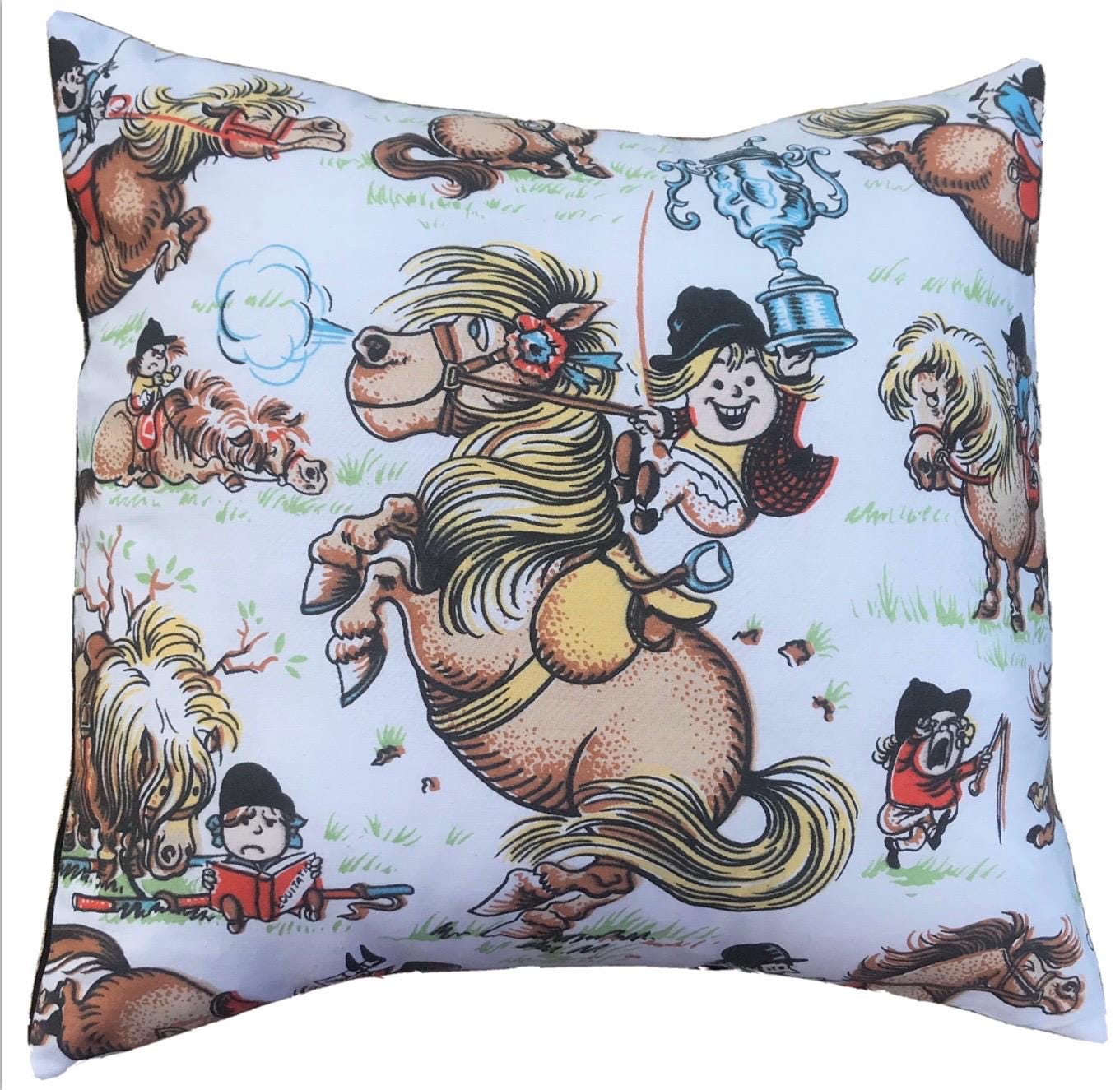 Thelwell Horse Pony Vintage Fabric Cushion Cover - Etsy