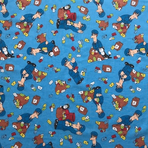 Postman Pat Vintage Fabric FQ Remnant - Etsy