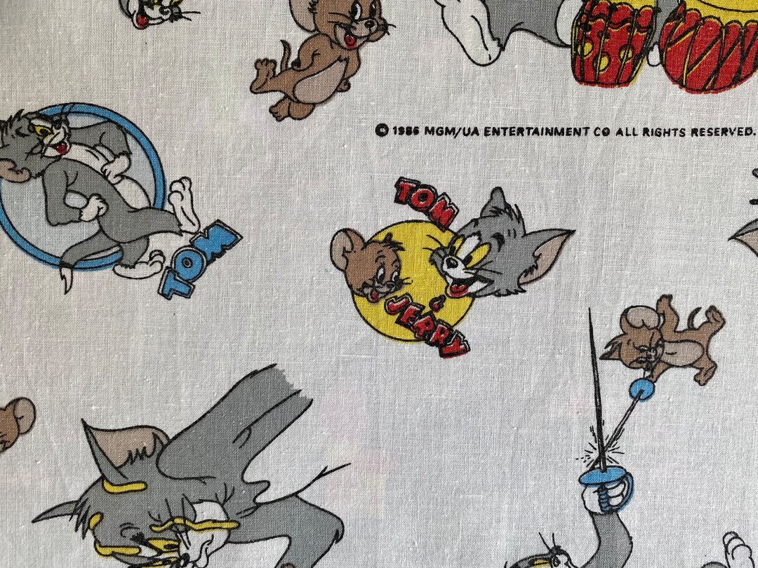 Tom and Jerry Vintage Fabric Original Official FQ Rare Cat Mouse - Etsy ...