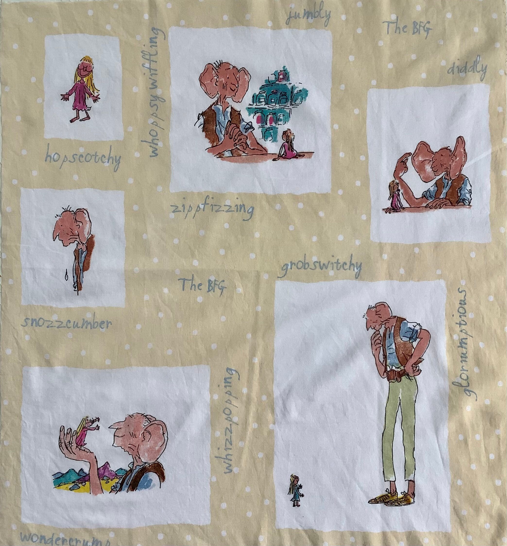 BFG the Big Friendly Giant Roald Dahl Large Fabric Panel - Etsy Ireland