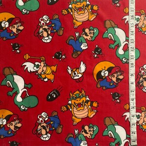 Super Mario Rare Vintage Fabric FQ Remnant - Etsy