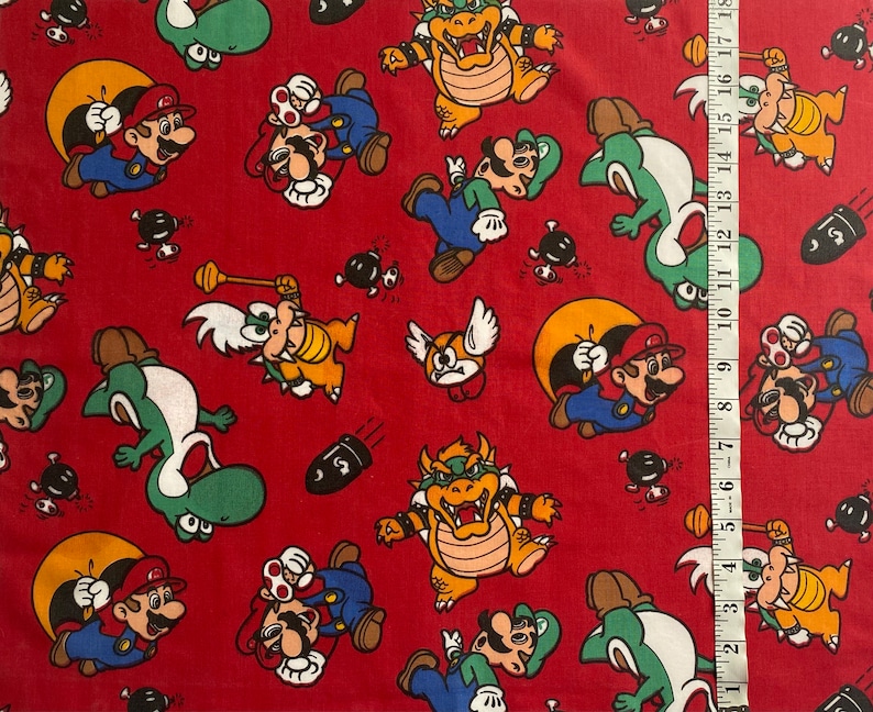 Super Mario Rare Vintage Fabric FQ Remnant - Etsy