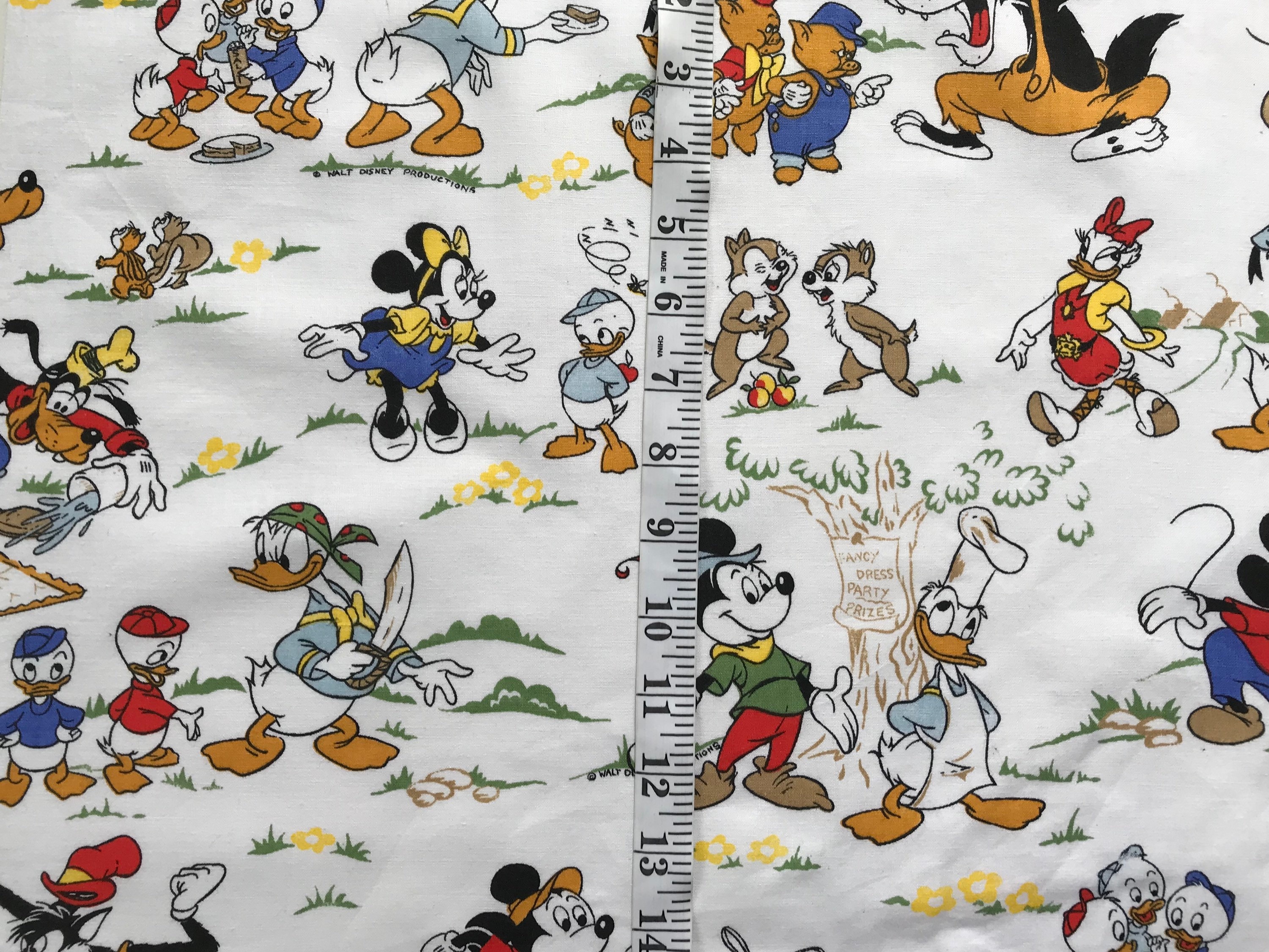 Rare Vintage Walt Disney Fabric Mickey Minnie Mouse Pluto - Etsy