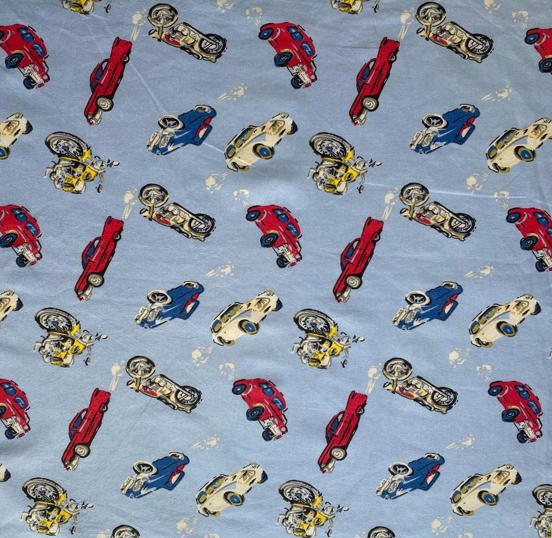 Vintage Motor Cars Bikes Fabric FQ - Etsy