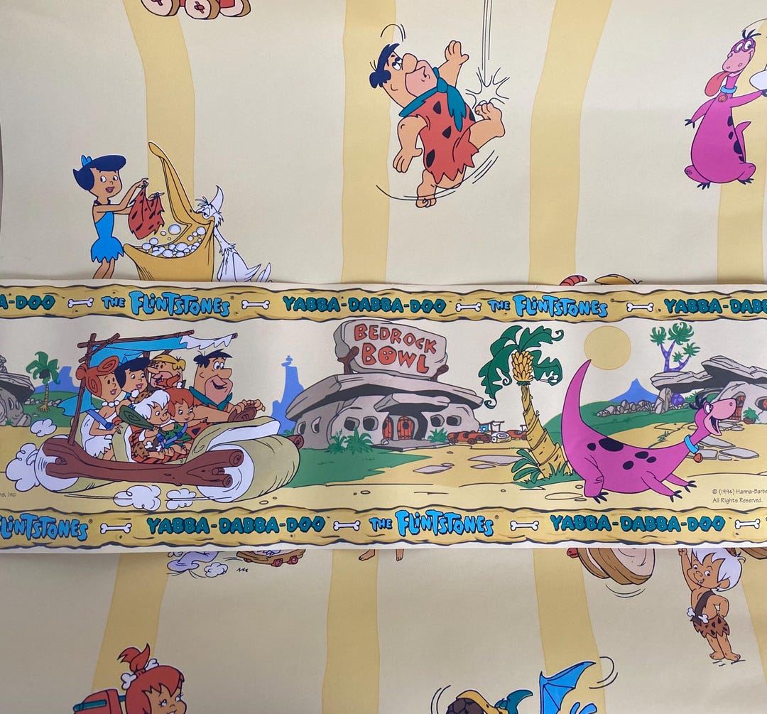 The Flintstones Vintage Wallpaper - by the Yard - Etsy