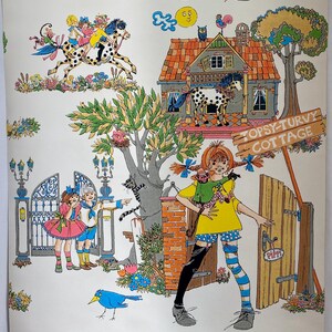 Pippi Longstocking Vintage Wallpaper Rare by the Yard - Wall Art ...
