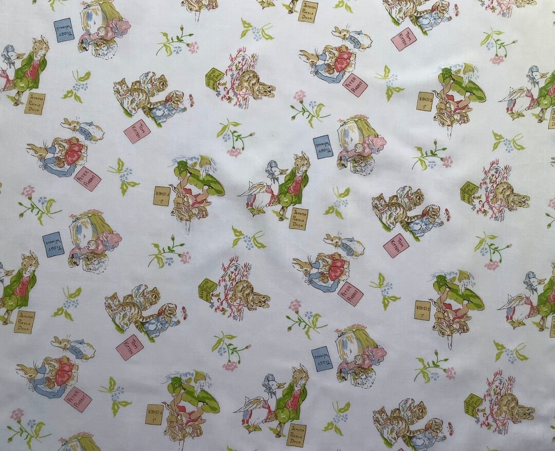 Peter Rabbit Beatrix Potter Vintage Fabric FQ Selection Remnant Jemima ...
