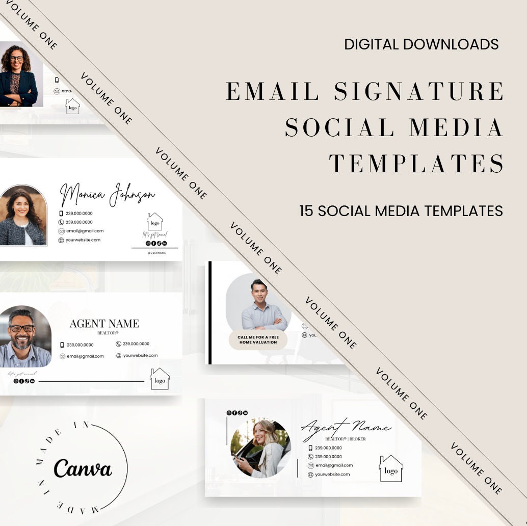 10 Modern Email Signature Canva Templates Volume 1 - Etsy
