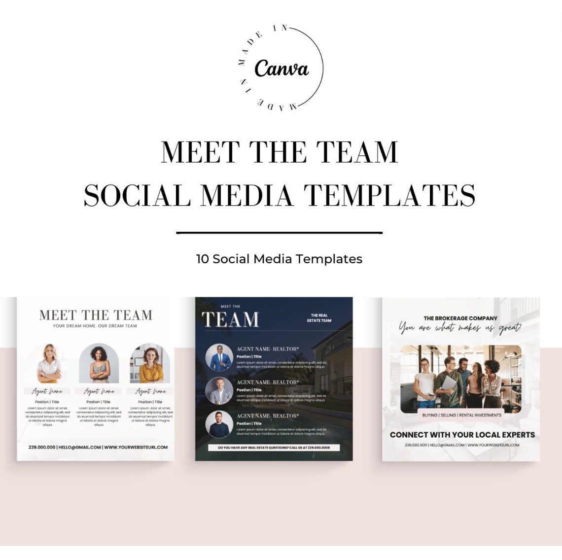10 Modern Meet the Team Canva Templates Volume 1 - Etsy Hong Kong
