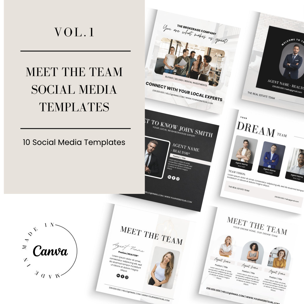 10 Modern Meet the Team Canva Templates Volume 1 - Etsy