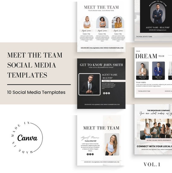 10 Modern Meet the Team Canva Templates Volume 1 | Etsy