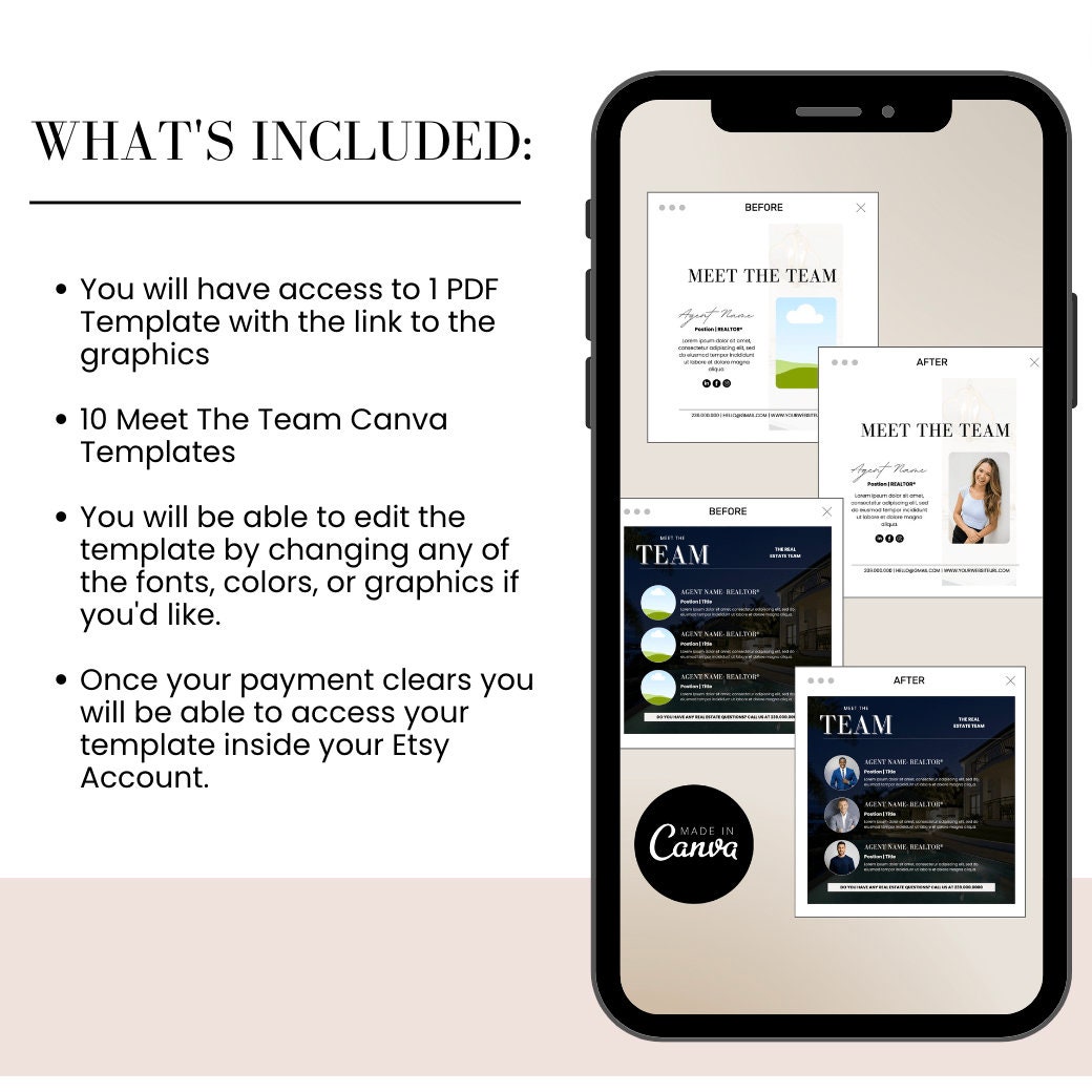 10 Modern Meet the Team Canva Templates Volume 1 - Etsy