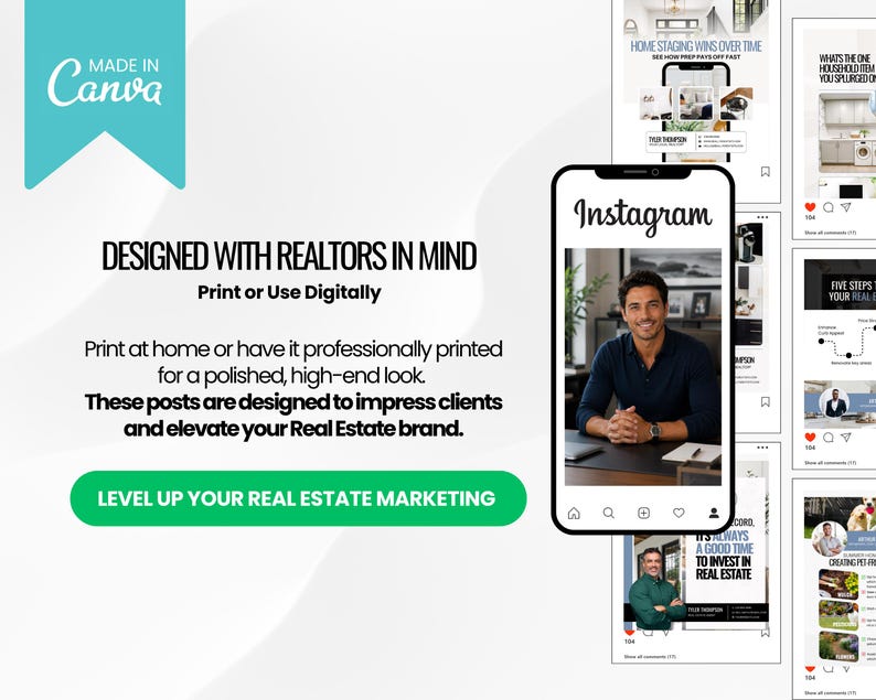Real Estate Social Media Templates | Canva Realtor Marketing Bundle ...