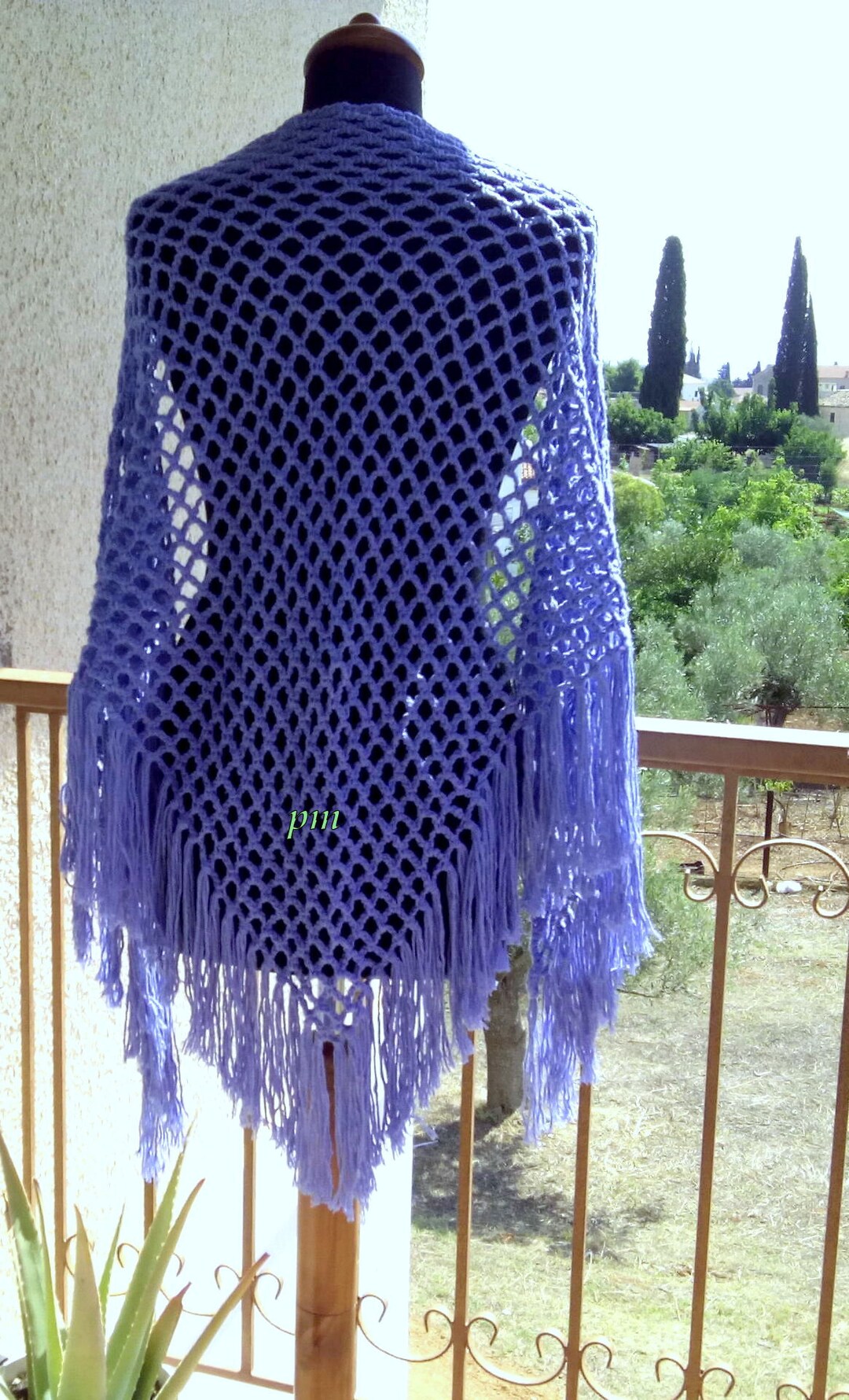 Crochet Mesh Net Shawl, Knit Summer Shawl, Macrame Pareo, Fringes Filed ...