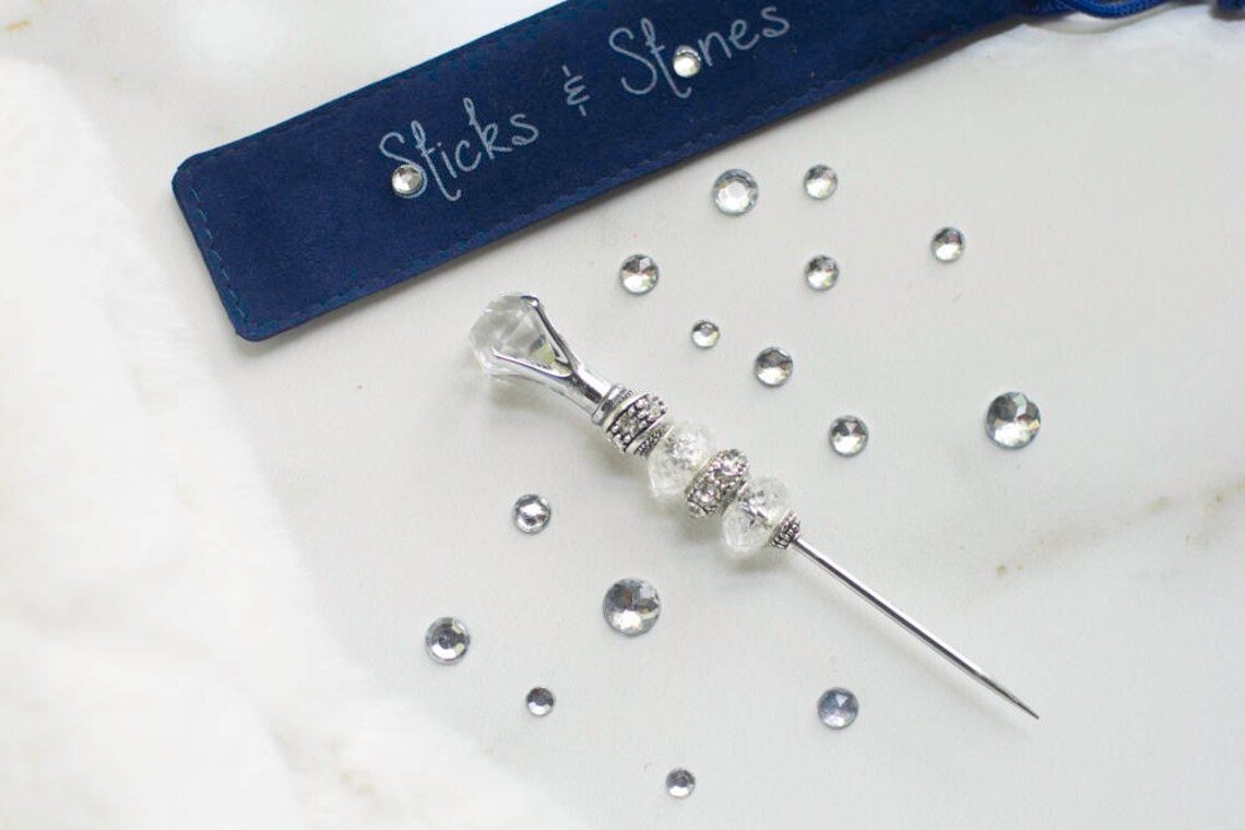 Silver and White Rhinestone - Etsy