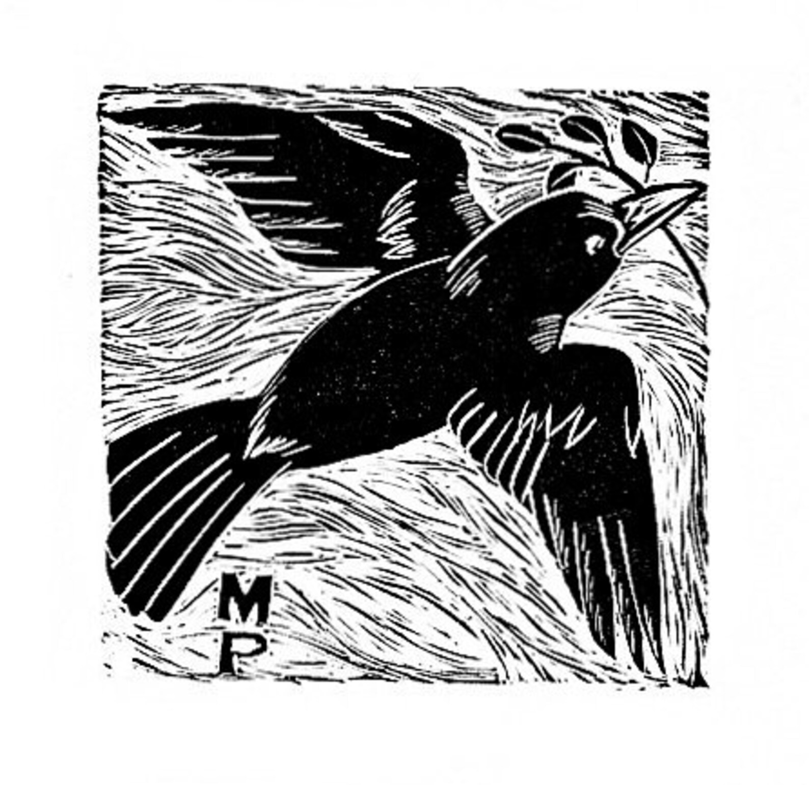 Peace Crow linocut | Etsy