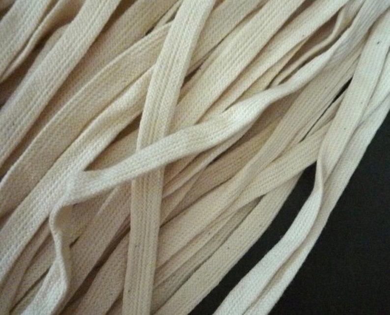 3/8" Natural Flat Cord for Lace Drawstrings Handles Sewing Craft 100% ...