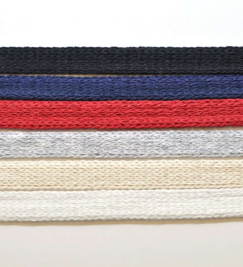 3/8" Cotton Flat Cord for Lace Drawstrings Handles Twill Tape Sash Rope ...