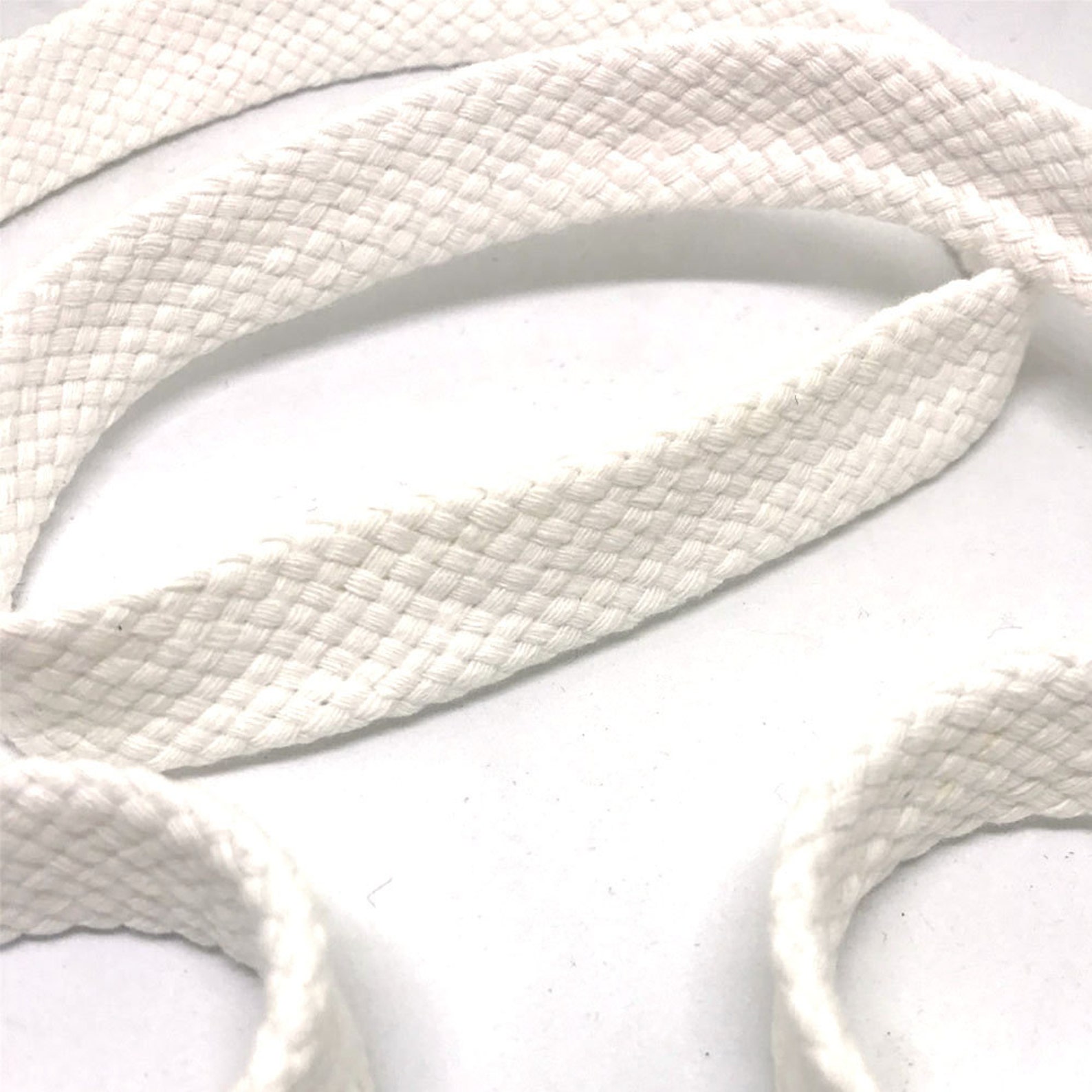 3/4 Braided Cotton Flat Cord White 10 Yards Thick Heavy | Etsy