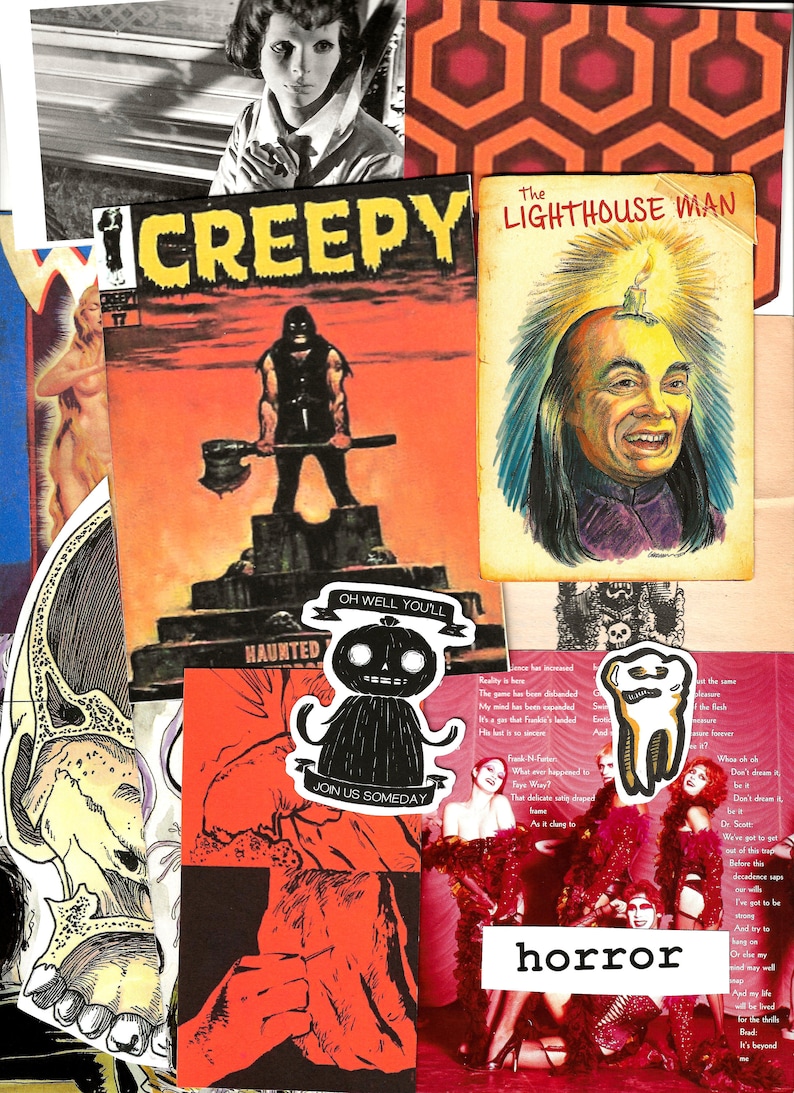 Horror Paper Pack Art Journal Kit Ephemera Vintage Mixed Paper | Etsy