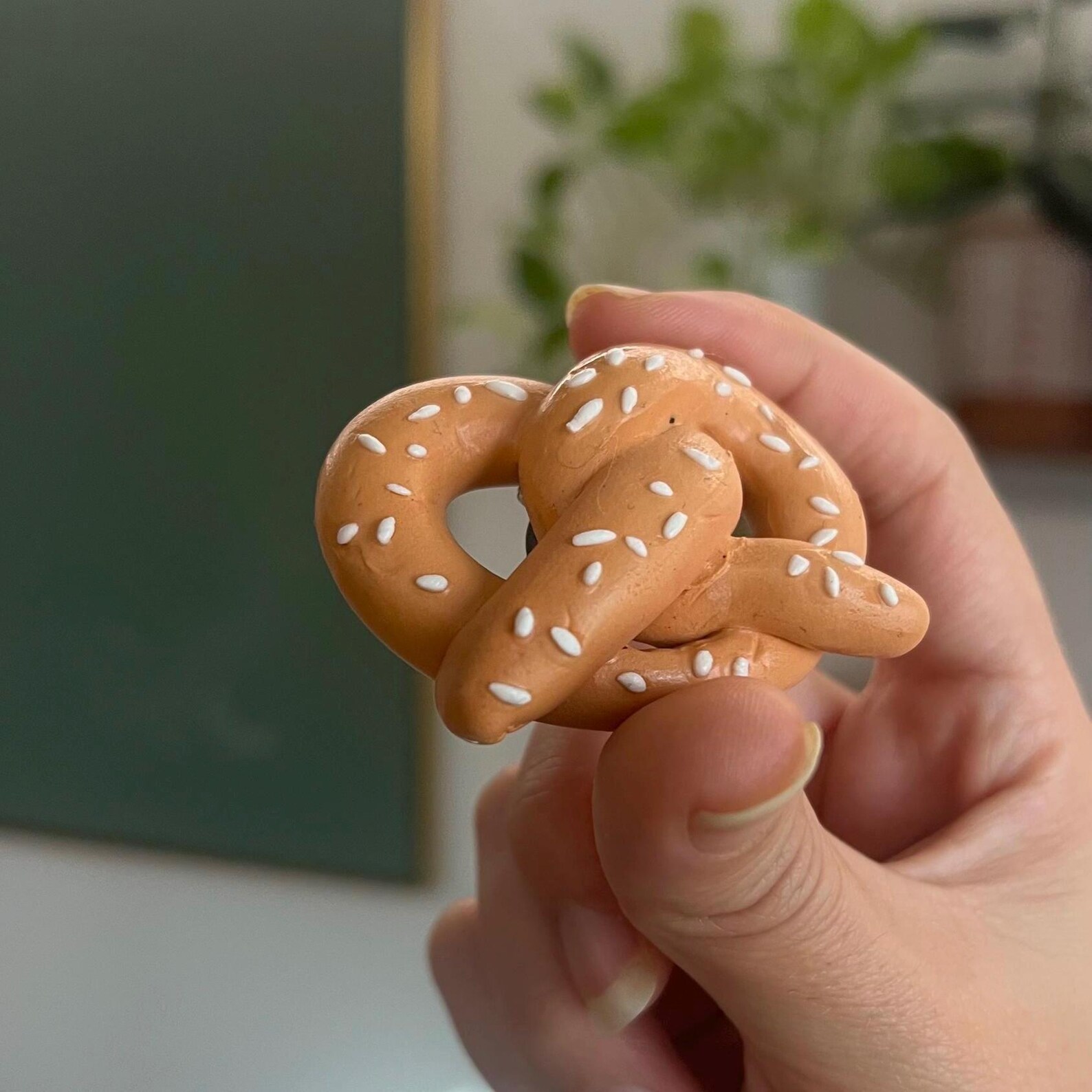 Clay Pretzel Fridge Magnet Handmade Snack Kitchen Magnet, Adorable Food ...