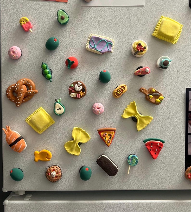 Cute Clay Poptart Magnet Handmade Food Fridge Magnet, Sweet Decor for ...