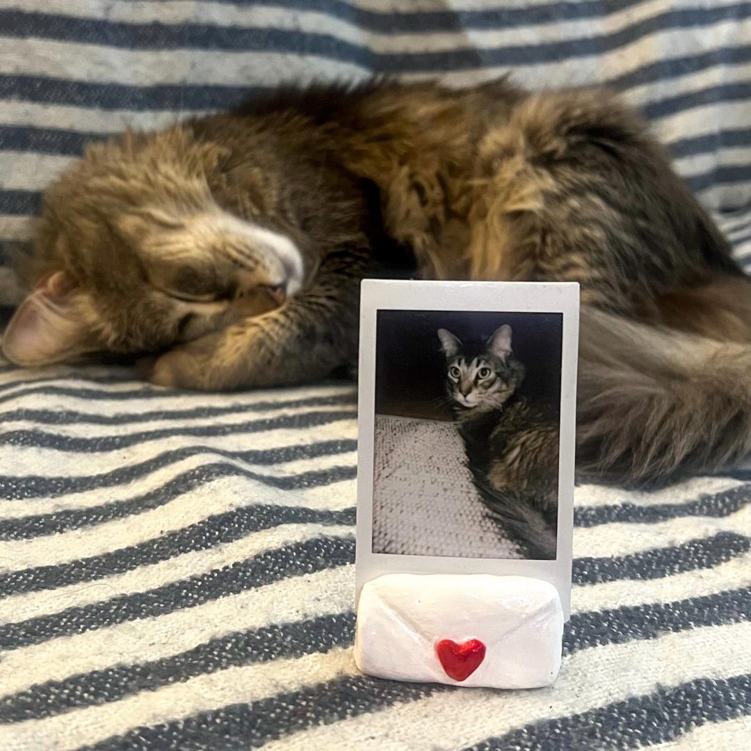 Handmade Clay Envelope Photo Holder – Love Letter Desk Decor, Cute ...