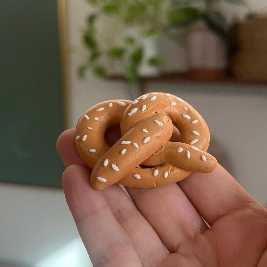 Clay Pretzel Fridge Magnet – Handmade Snack Kitchen Magnet, Adorable ...