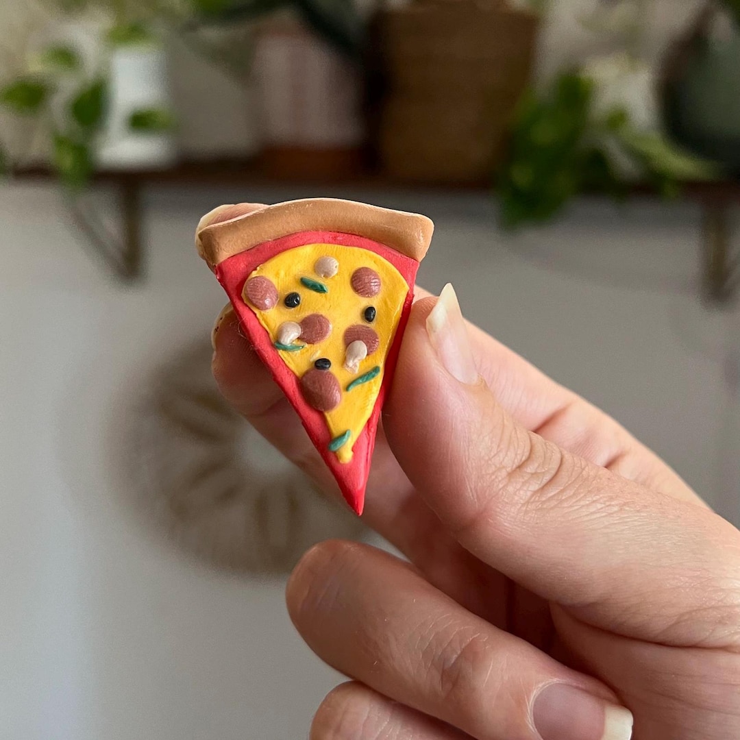 Mini Pizza Slice Magnet – Handmade Clay Food Decor - Etsy