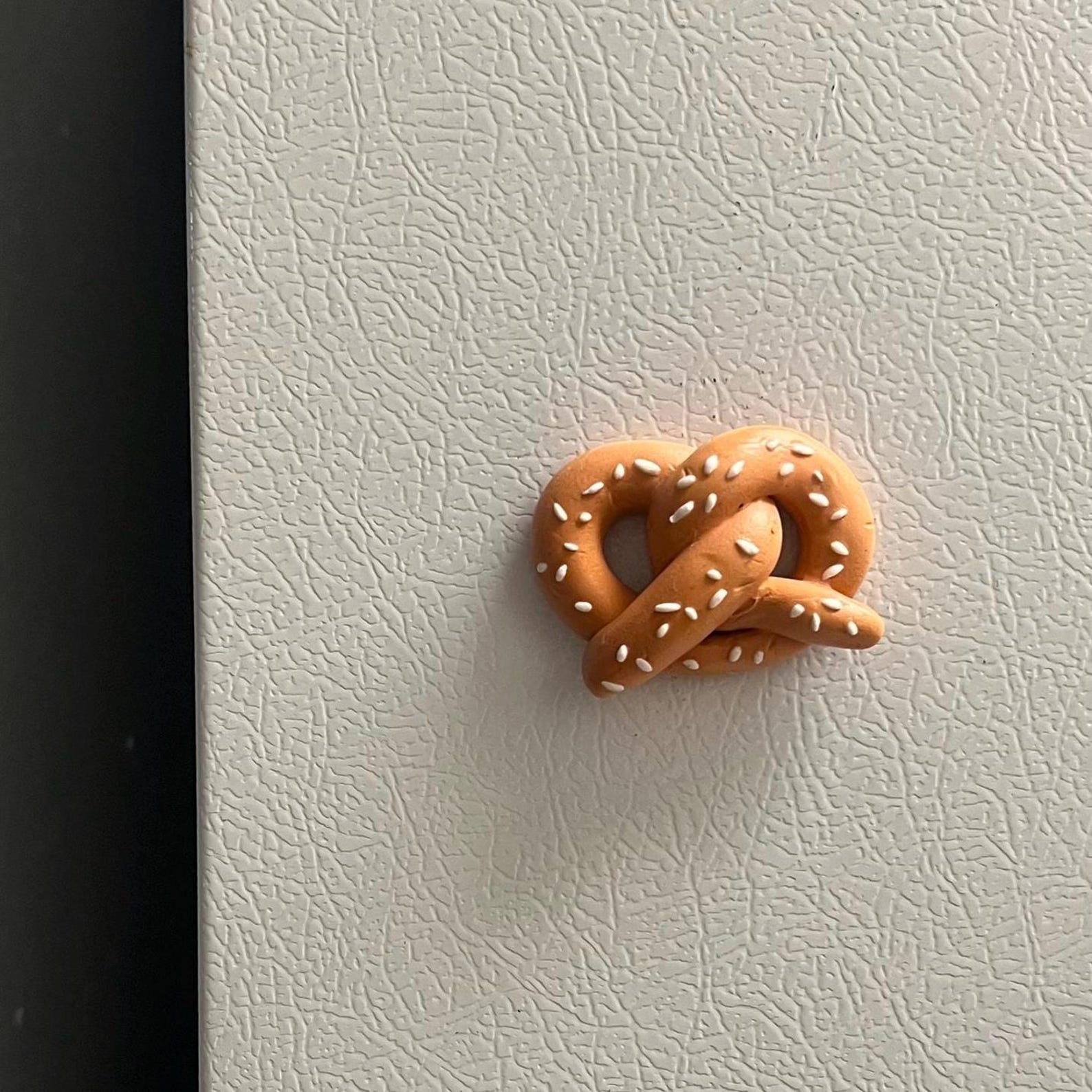Clay Pretzel Fridge Magnet Handmade Snack Kitchen Magnet, Adorable Food ...
