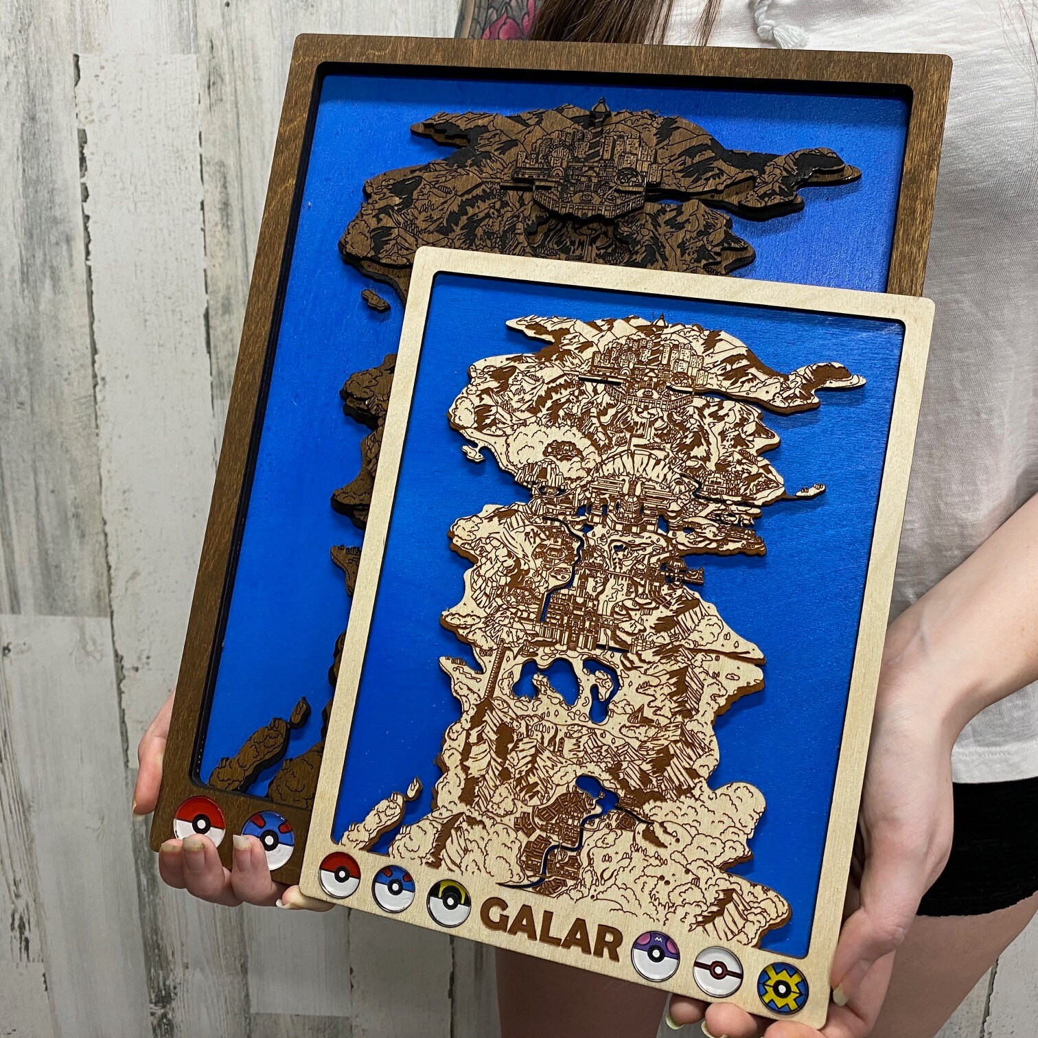 3D Galar Video Game Map Laser Cut Wood Multilayer Custom Decor Nintendo ...
