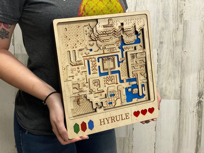 3D Hyrule Video Game Map Laser Cut Wood Multilayer Custom - Etsy