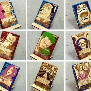 3D Wooden Anime Trading Card Replica Laser Cut Multi-layered Manga Rare ...