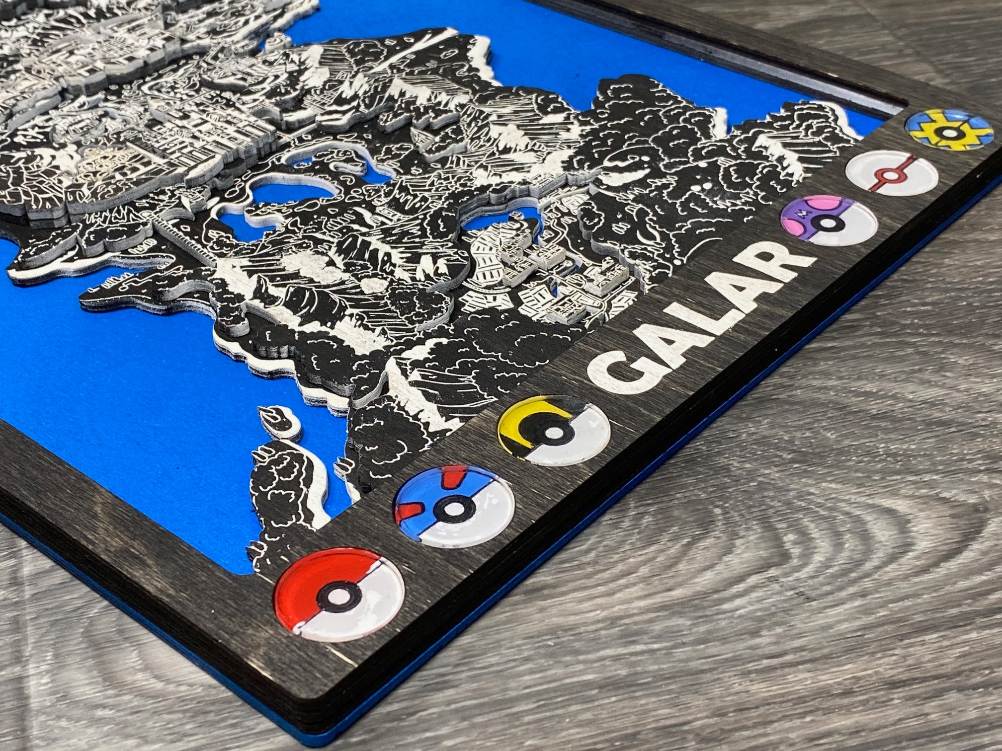3D Galar Video Game Map Laser Cut Wood Multilayer Custom Decor - Etsy
