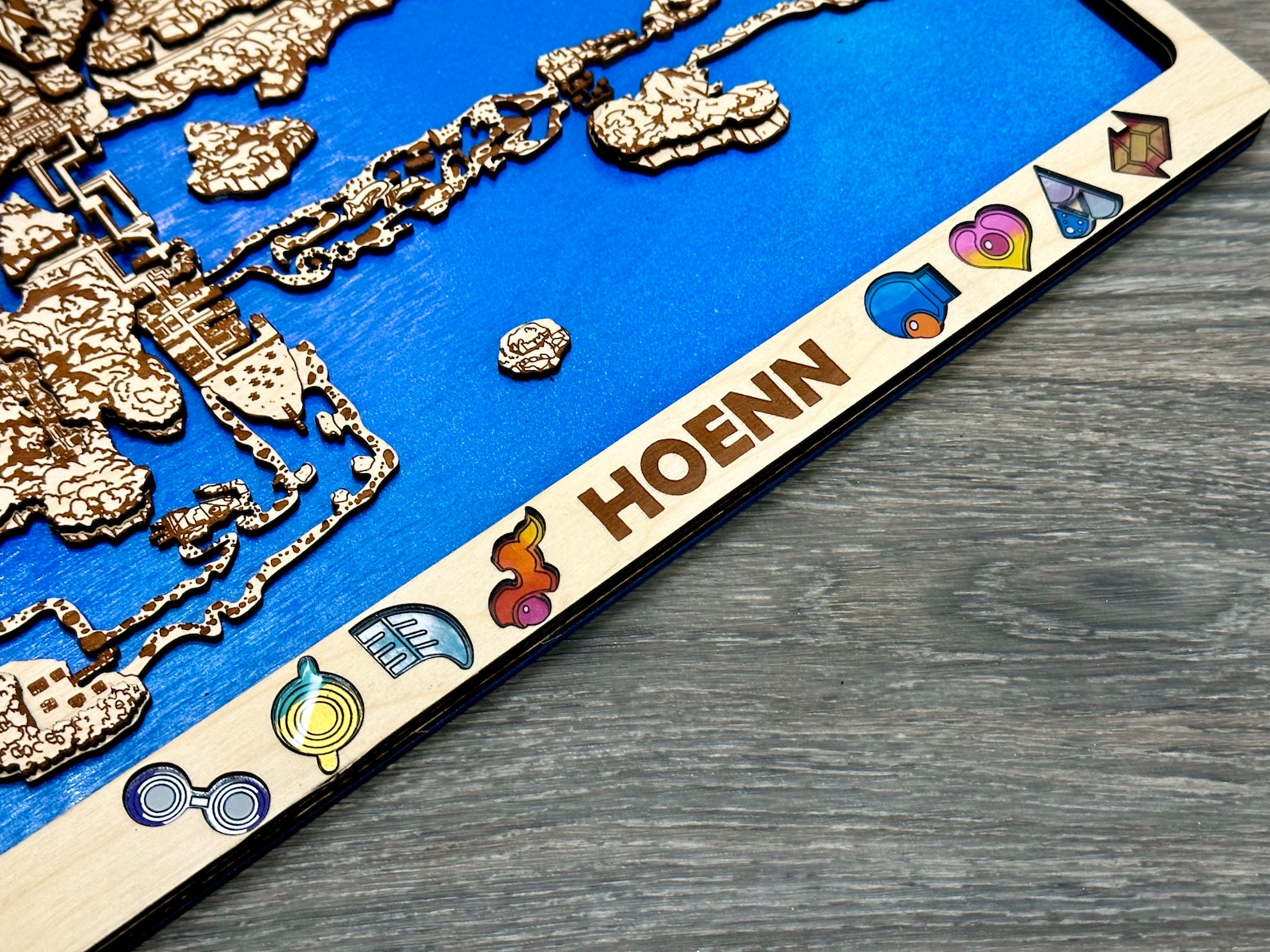 3D Hoenn Video Game Map Laser Cut Wood Multilayer Custom Decor Nintendo ...