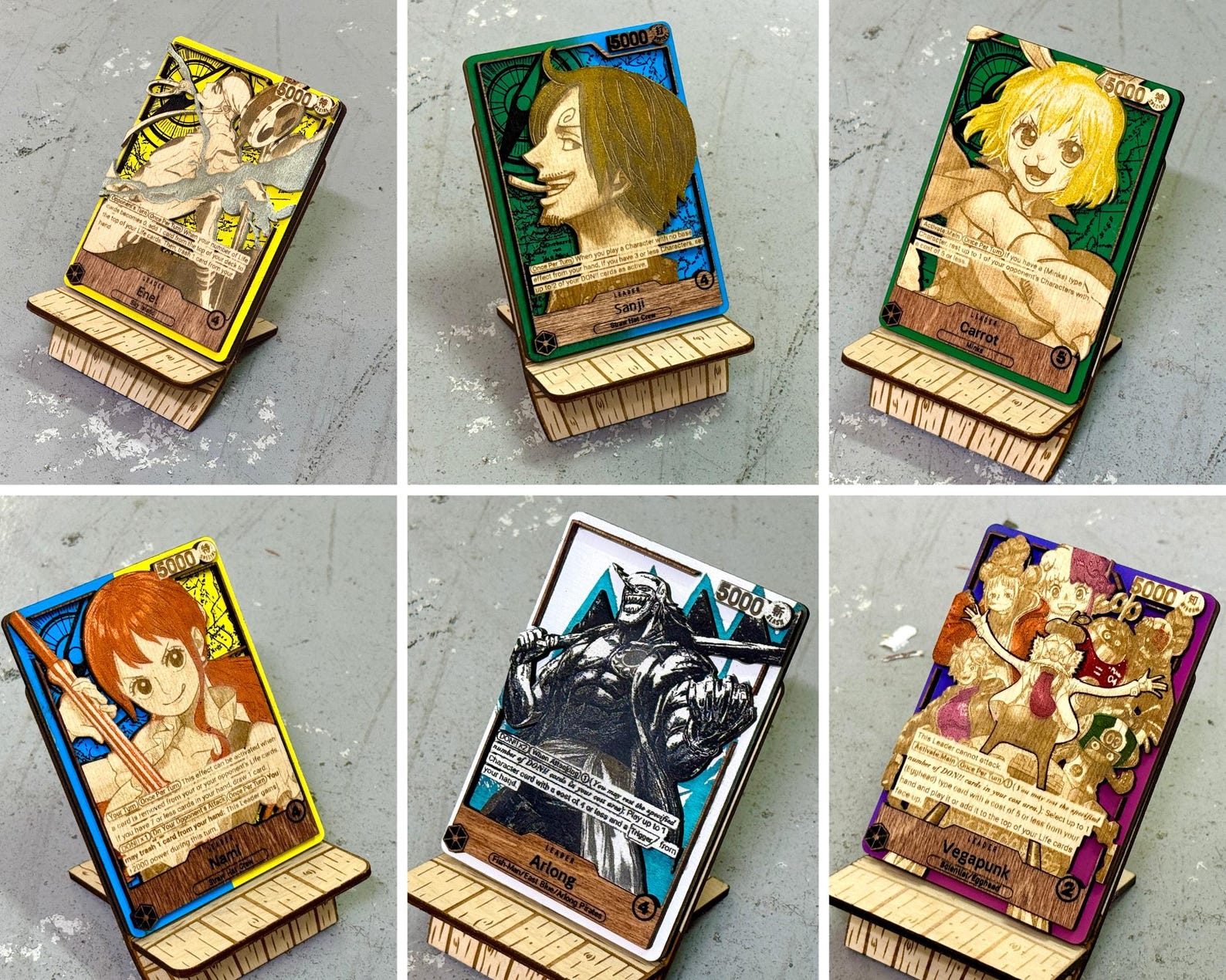 3D Wooden Anime Trading Card Replica Laser Cut Multi-layered Leaders ...