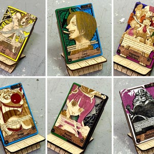 3D Wooden Anime Trading Card Replica Laser Cut Multi-layered Manga Rare ...